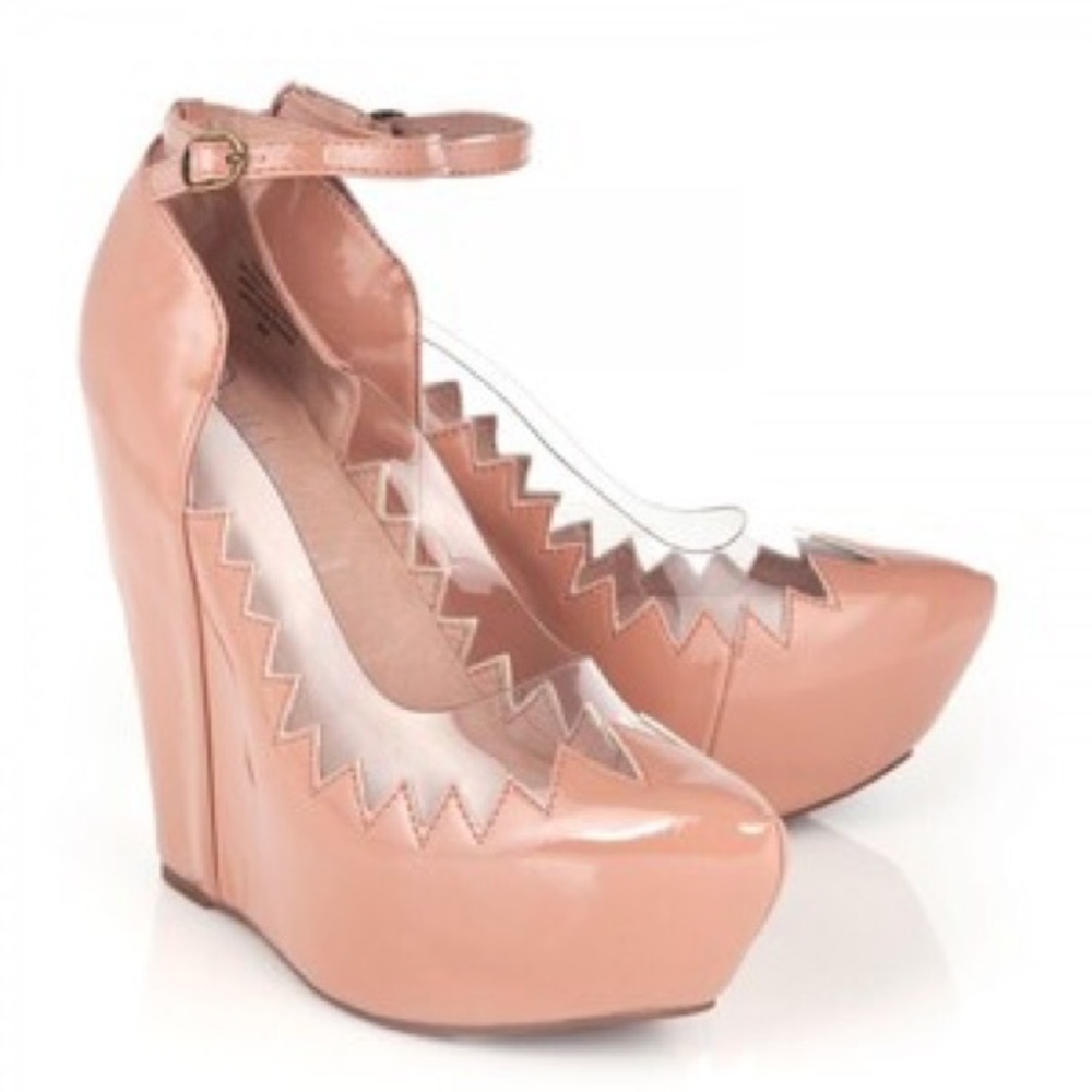 Jeffrey Campbell Patent Leather Wedge Shoes - Gem